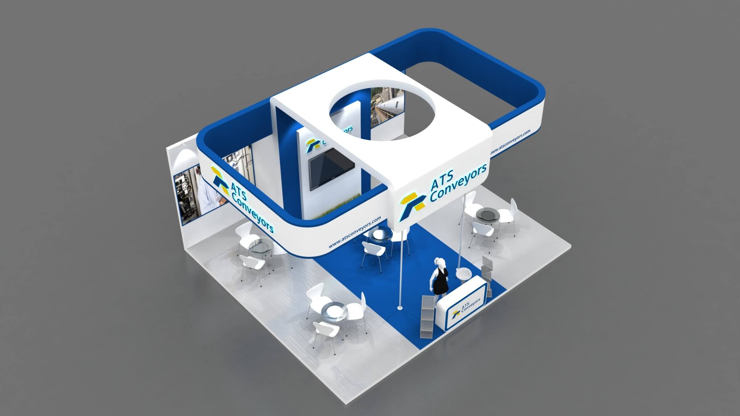 58 Exhibition Stand 3 Side Open - 3D Model by vivekt478