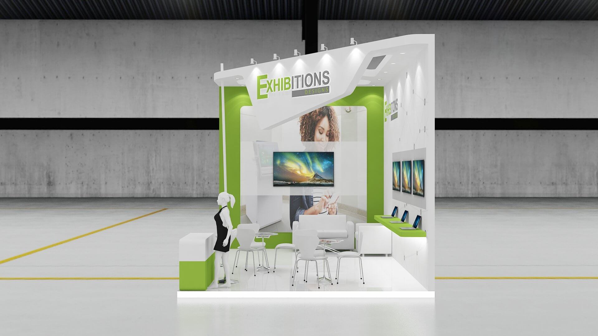 59 Exhibition Stand 2 Side Open - 3D Model by vivekt478