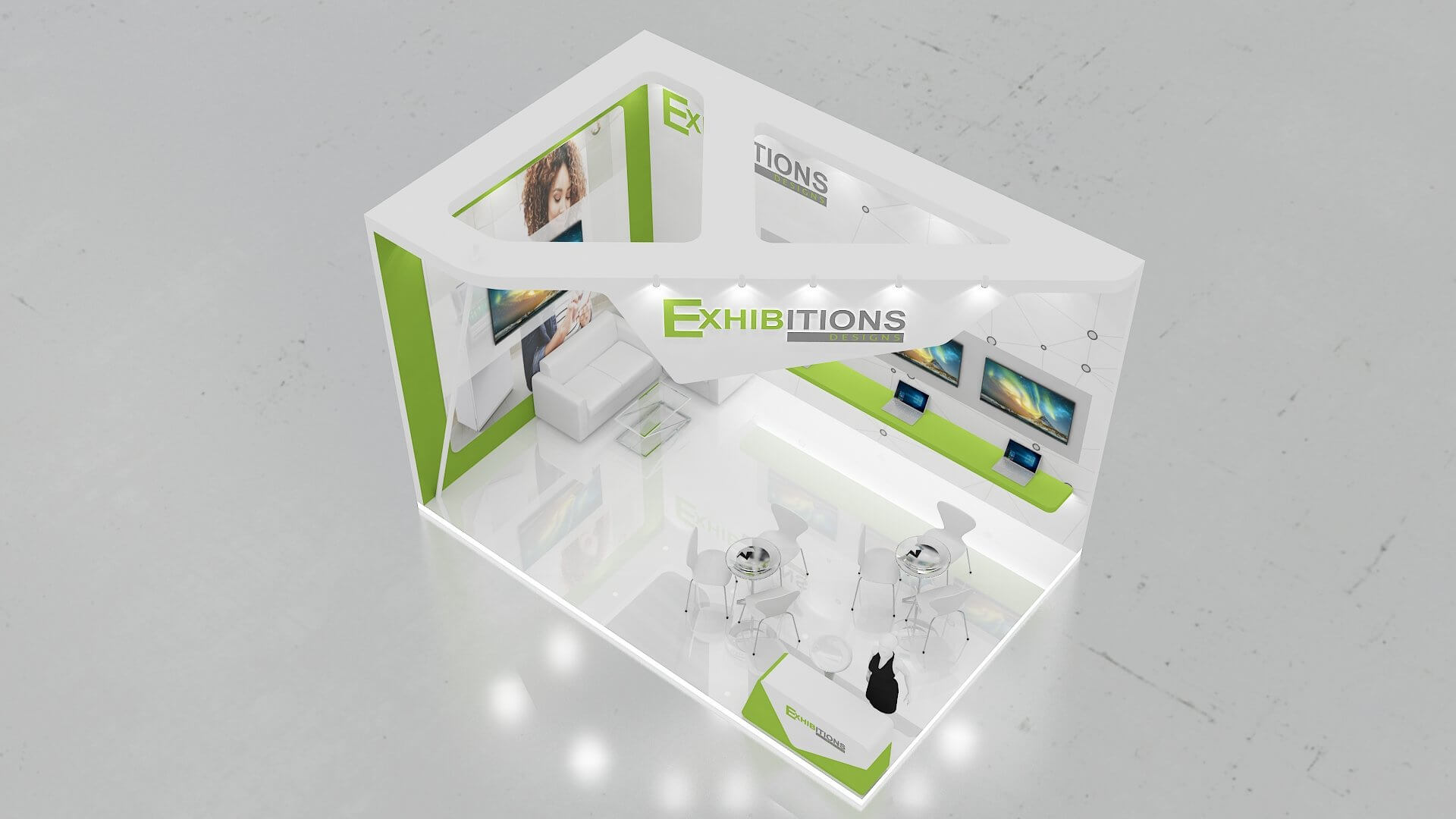59 Exhibition Stand 2 Side Open - 3D Model by vivekt478