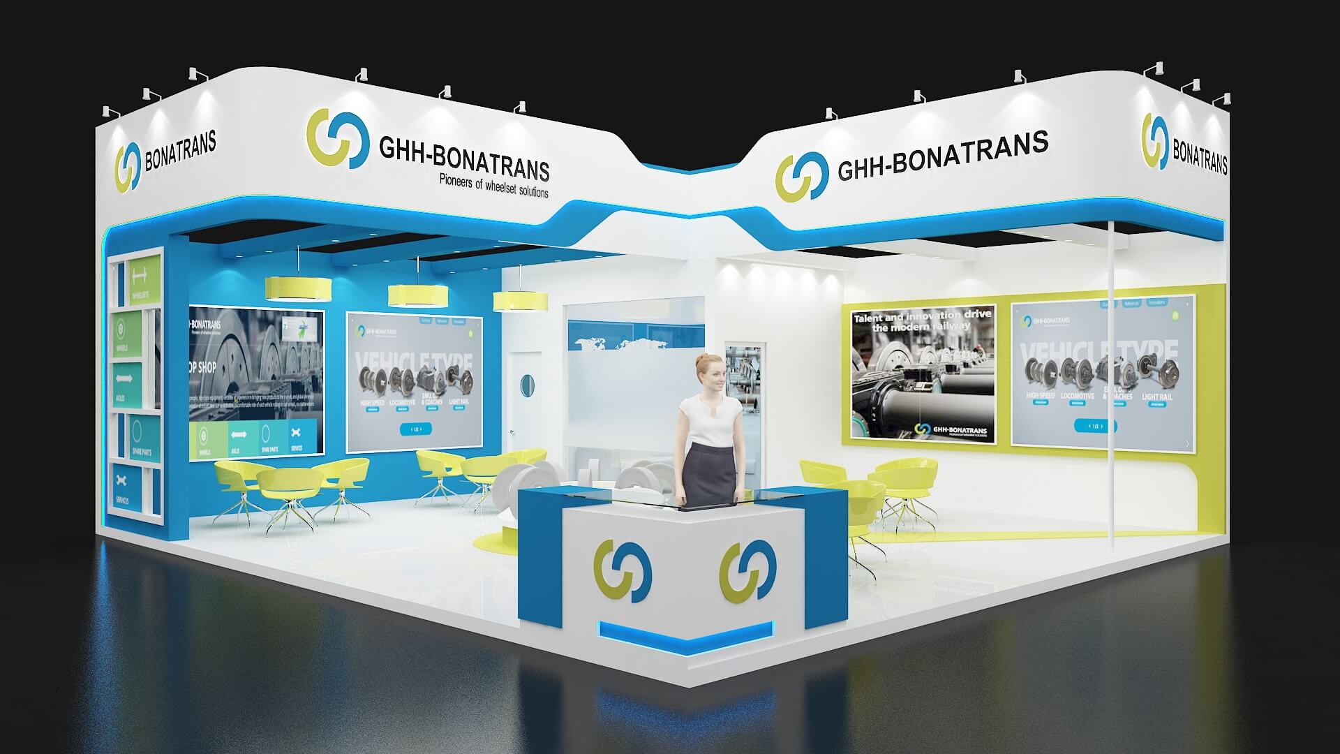 61 Exhibition Stand 2 Side Open - 3D Model by vivekt478