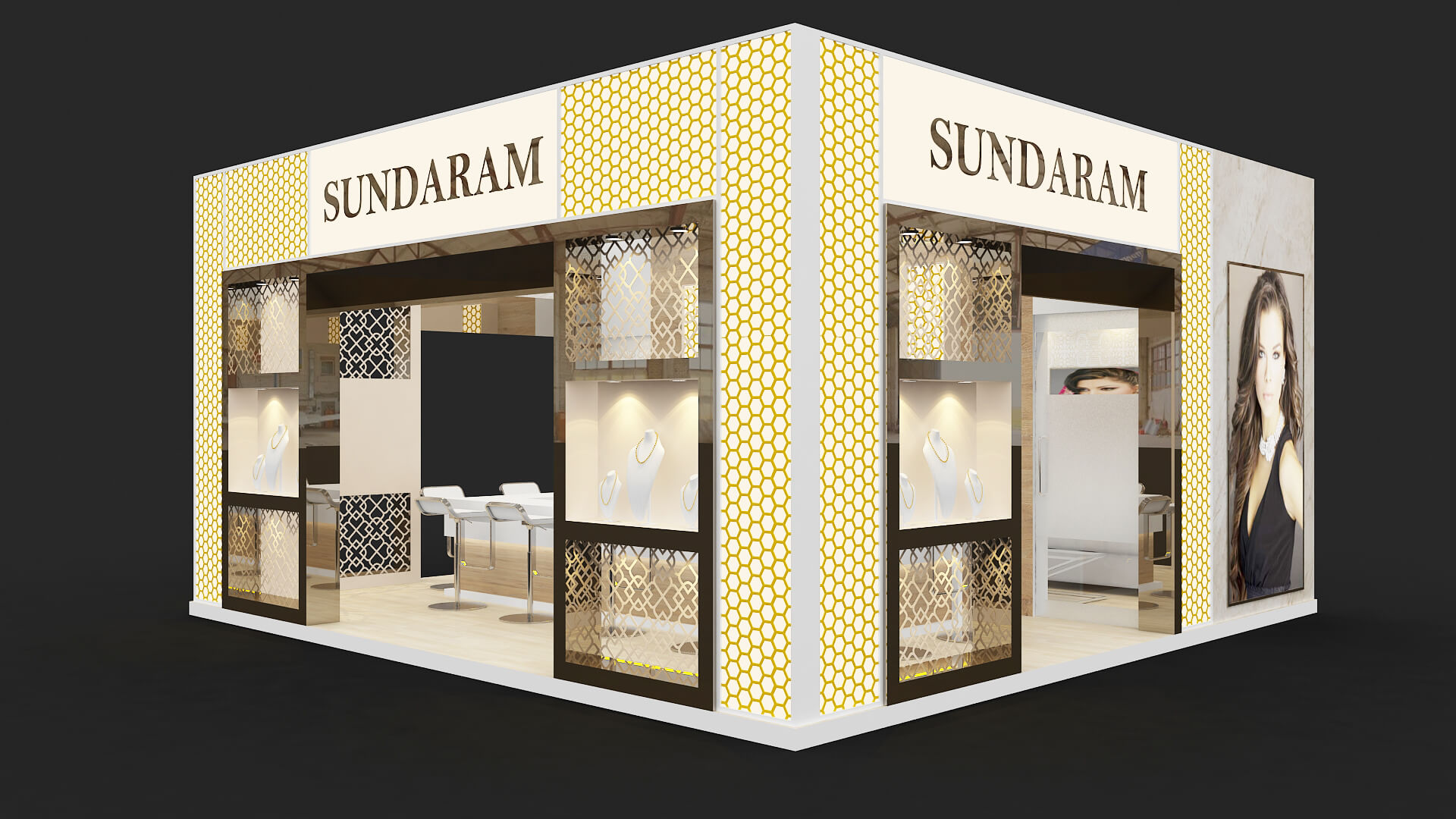 67 Exhibition Stand 3 Side Open - 3D Model by vivekt478
