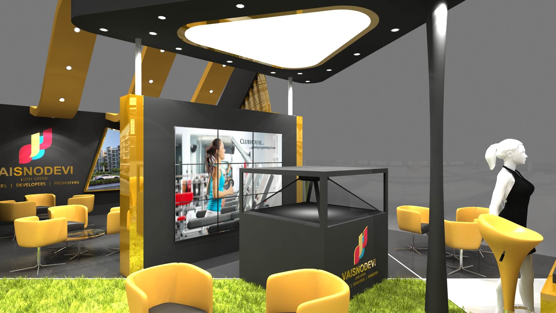 70 Exhibition Stand 3 Side Open - 3D Model by vivekt478