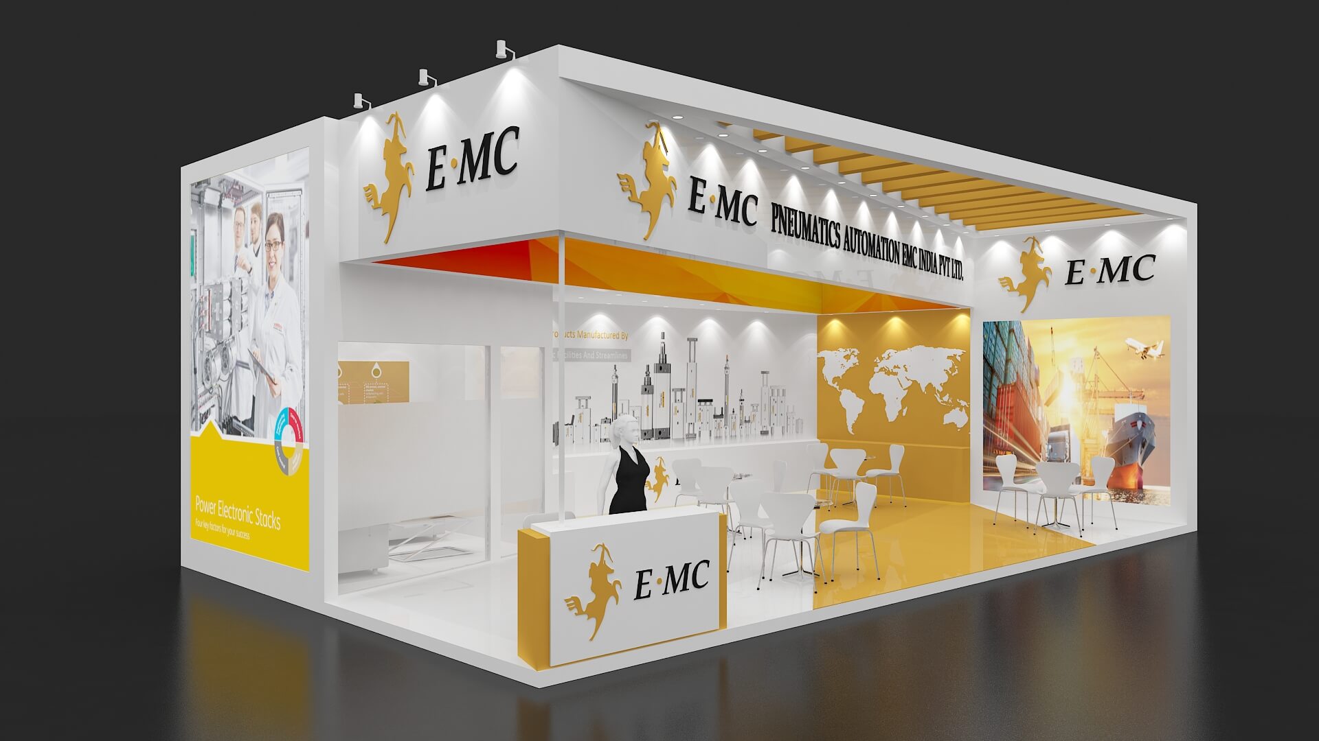 84 Exhibition Stand 2 Side Open - 3D Model by vivekt478
