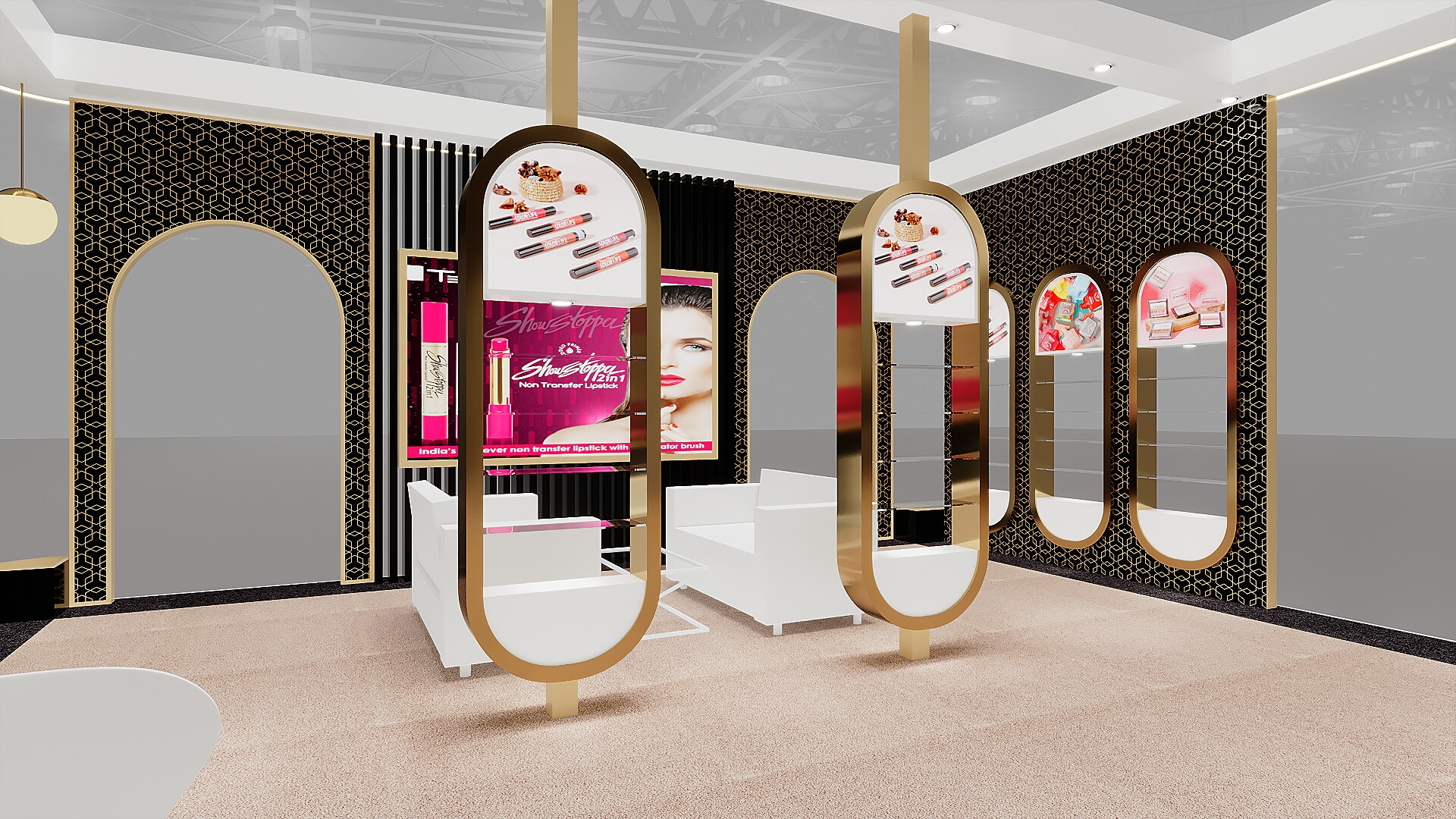 Exhibition Stall 7X7 4 Side Open Beauty and Cosmetics - 3D Model by vivekt478