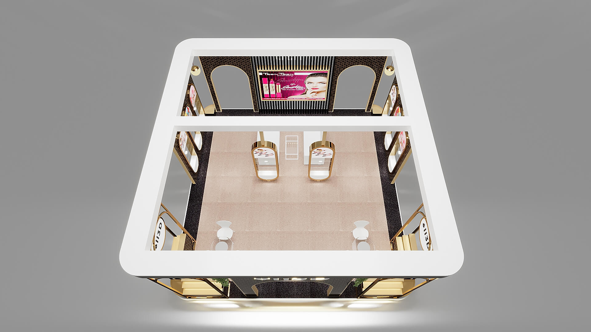 Exhibition Stall 7X7 4 Side Open Beauty and Cosmetics - 3D Model by ...