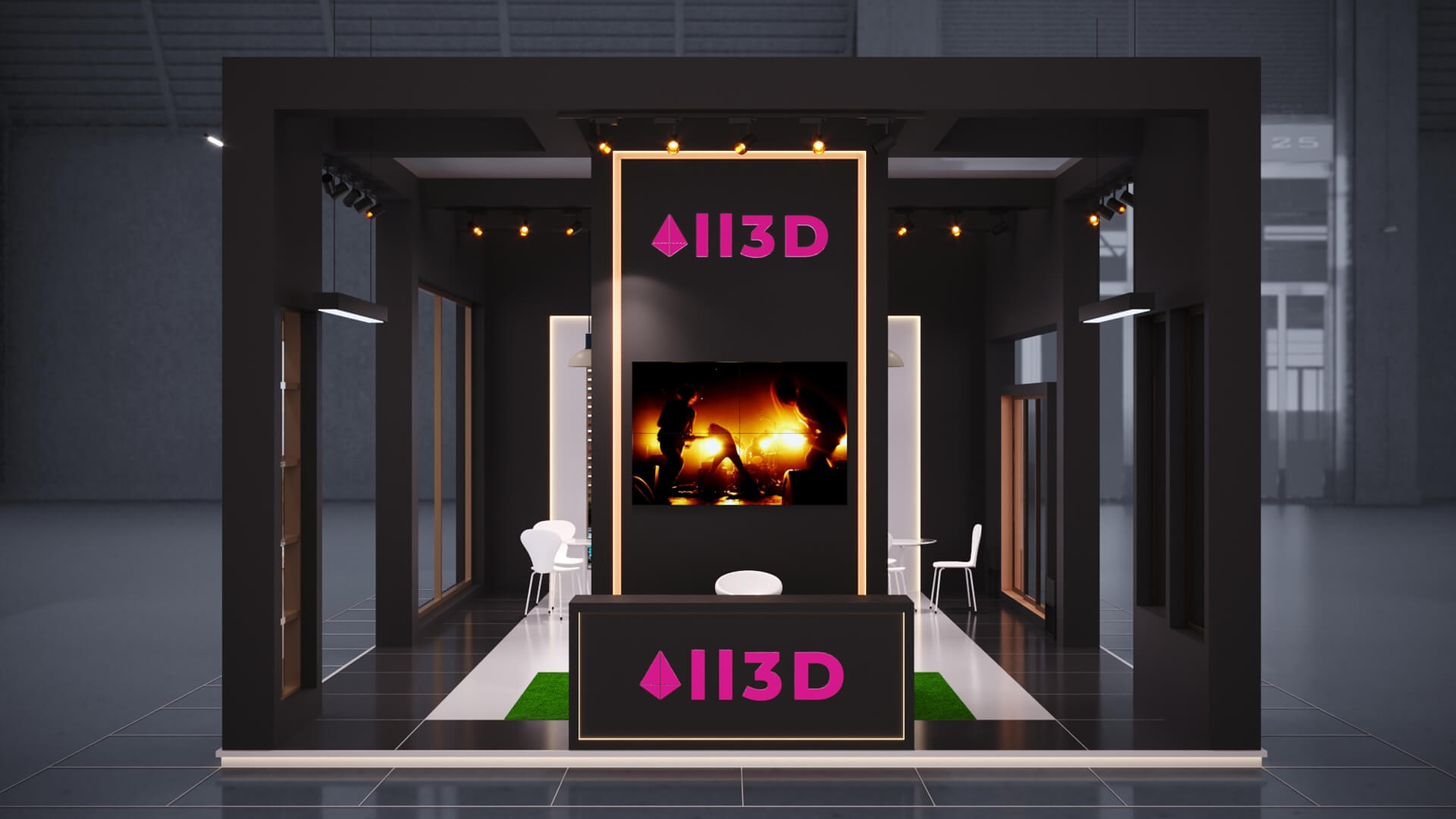 Exhibition Stall 9X6 3 Side Open 3D Model by vivekt478