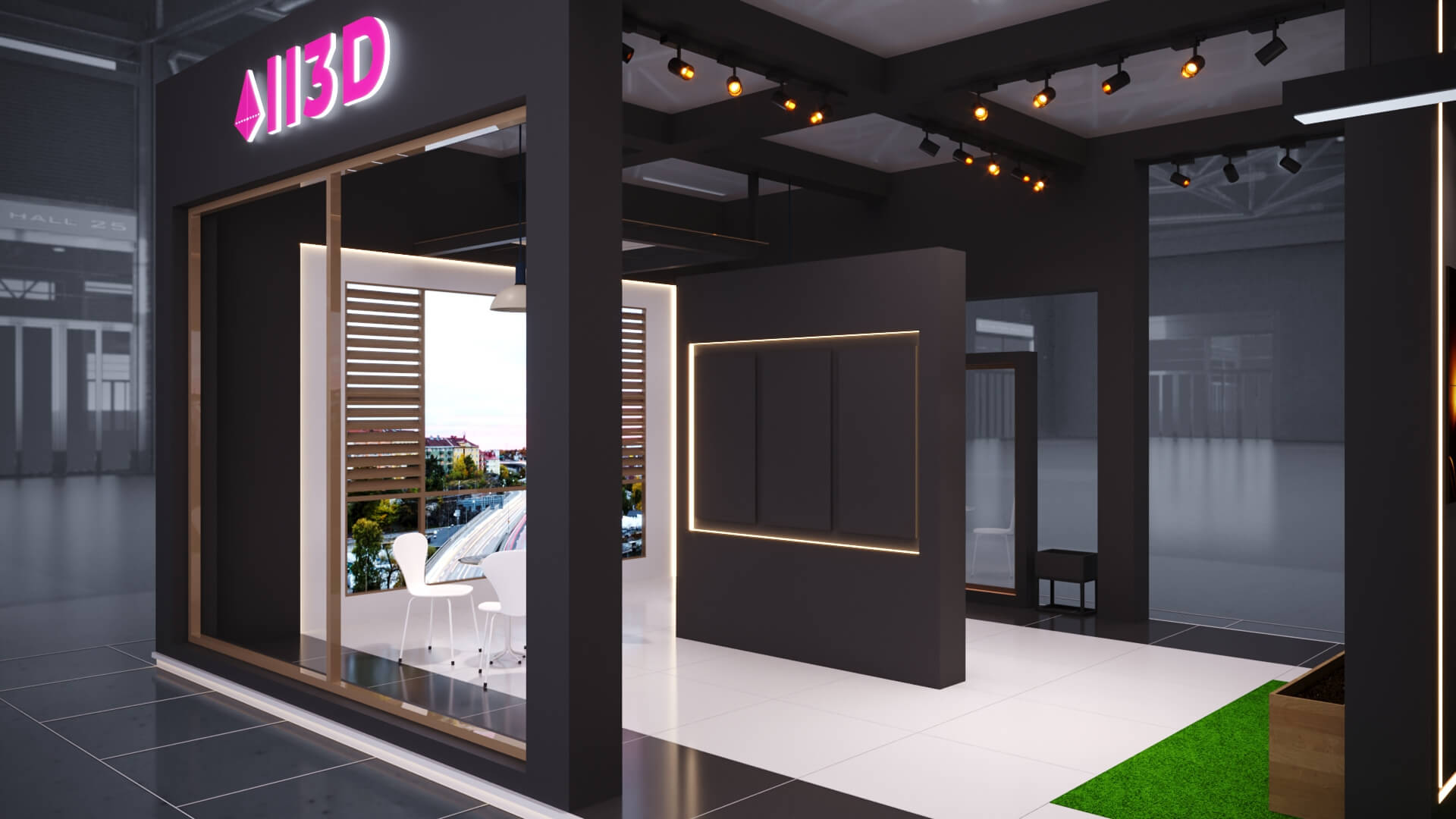 Exhibition Stall 9X6 3 Side Open 3D Model by vivekt478