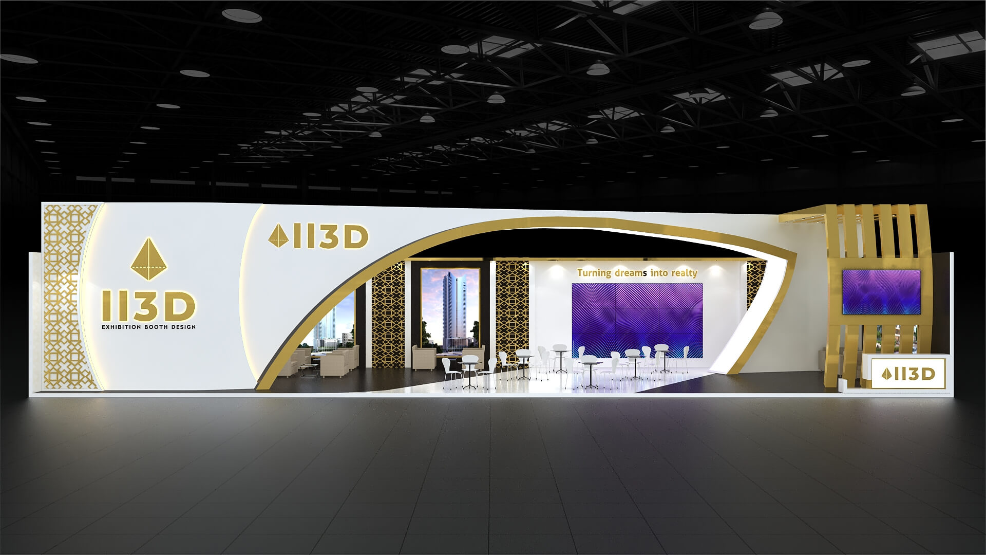 Exhibition Stall One Side Open 24X9 - 3D Model by vivekt478