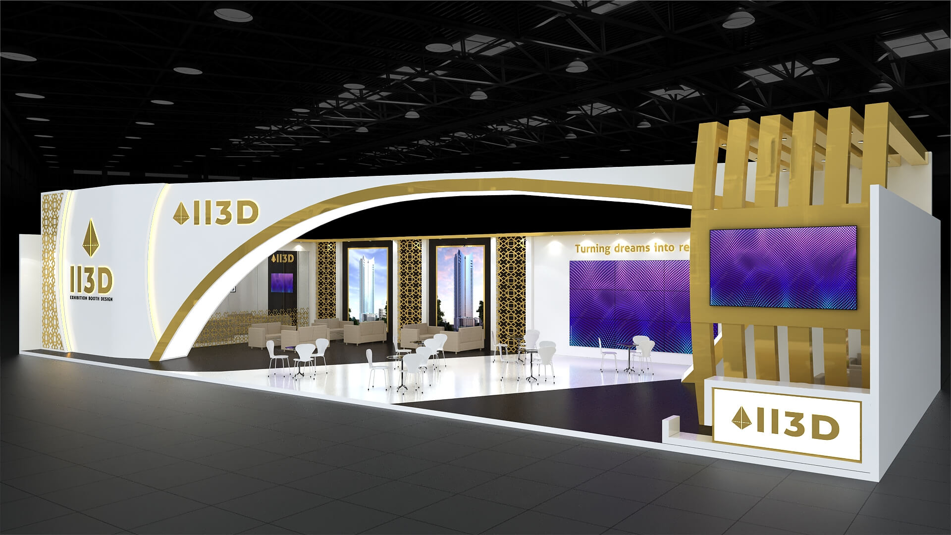 Exhibition Stall One Side Open 24X9 - 3D Model by vivekt478