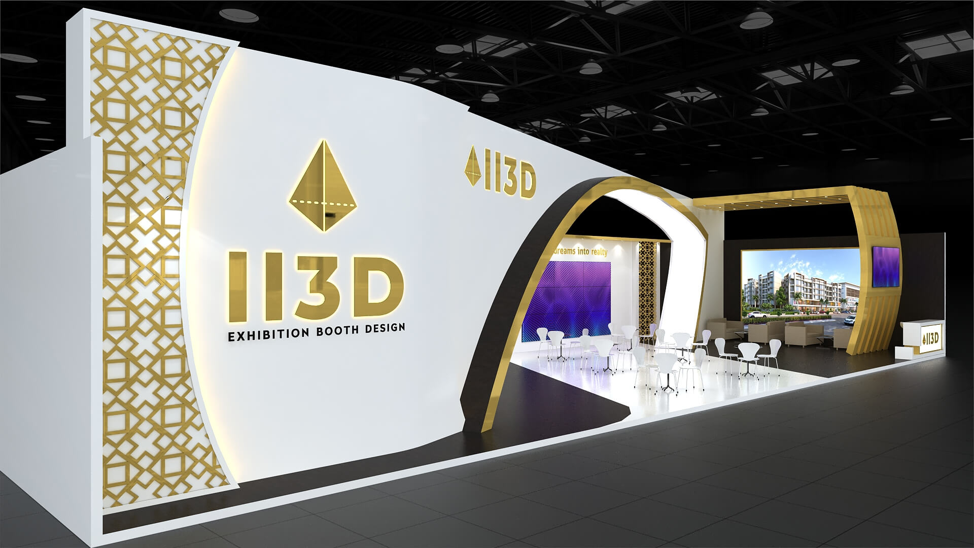 Exhibition Stall One Side Open 24X9 - 3D Model by vivekt478