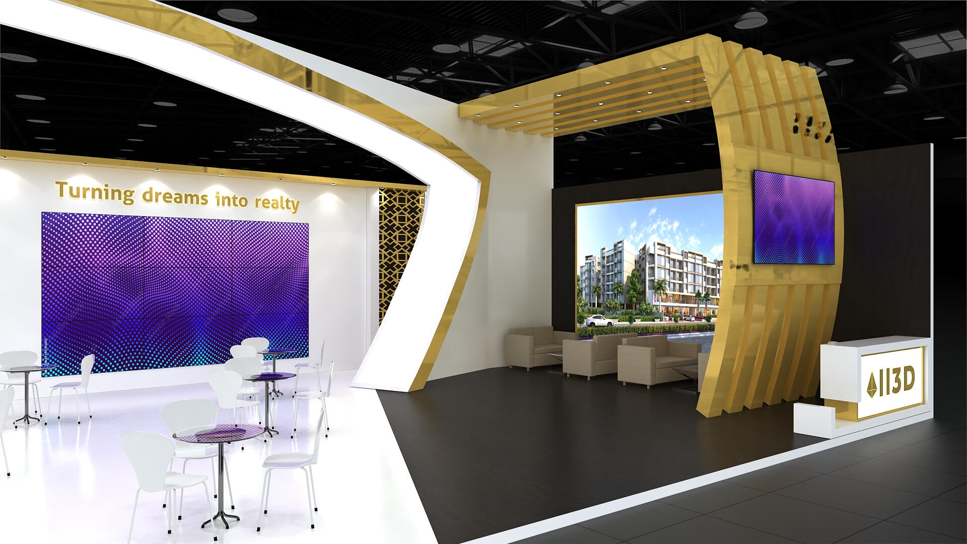 Exhibition Stall One Side Open 24X9 - 3D Model by vivekt478