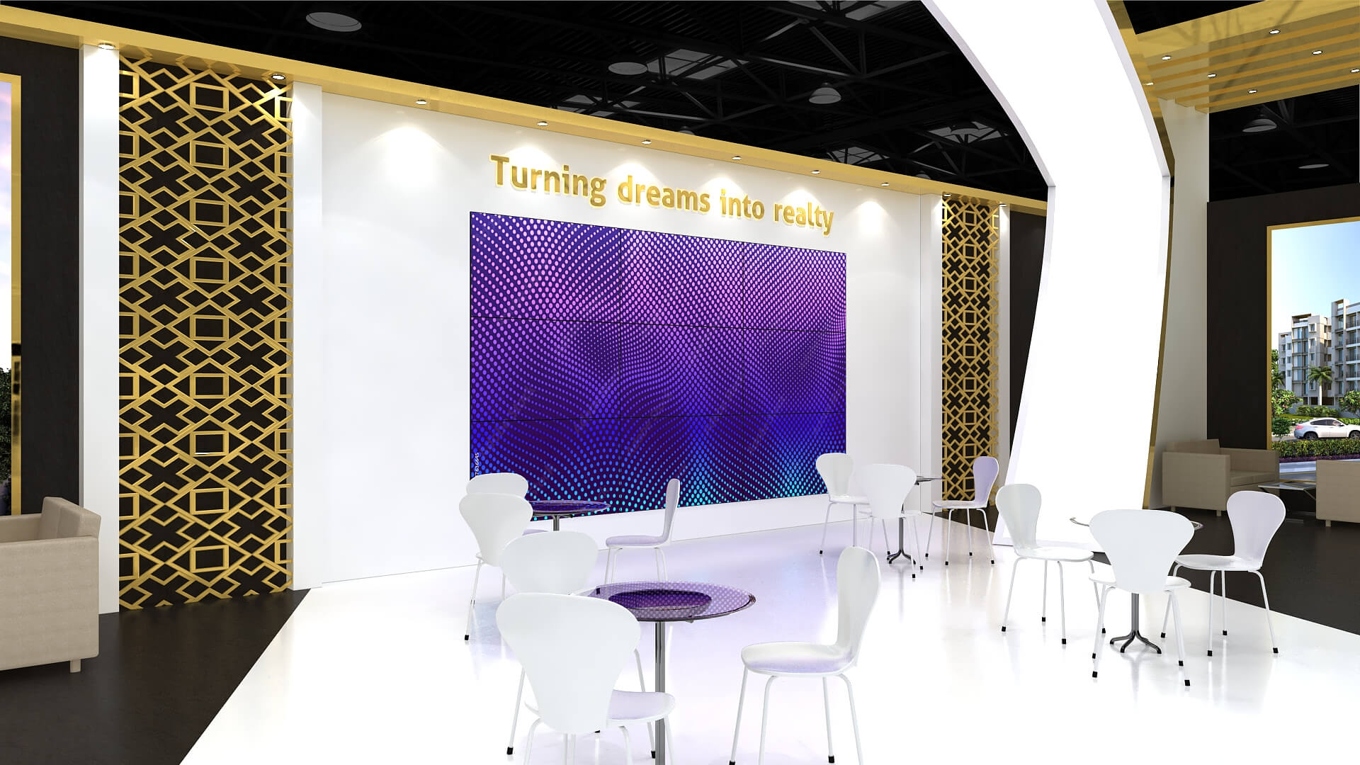 Exhibition Stall One Side Open 24X9 - 3D Model by vivekt478