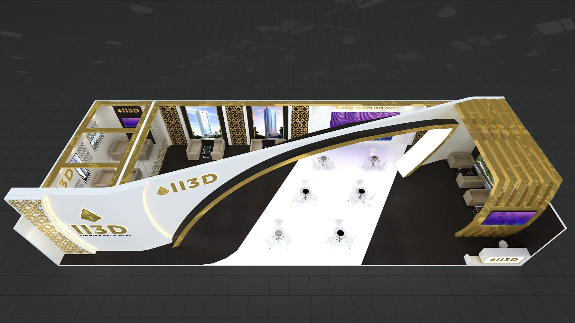 Exhibition Stall One Side Open 24X9 - 3D Model by vivekt478