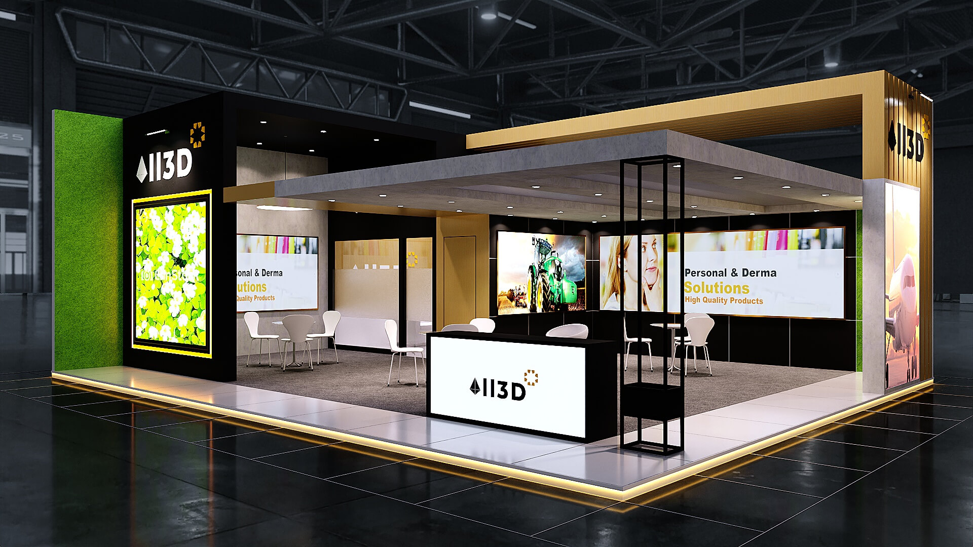 Exhibition Stand 2 Side Open 10X8 - 3D Model by vivekt478