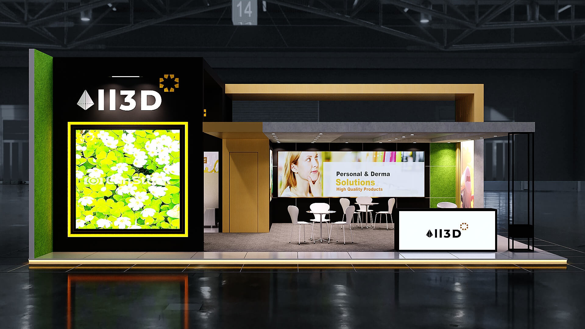 Exhibition Stand 2 Side Open 10X8 - 3D Model by vivekt478