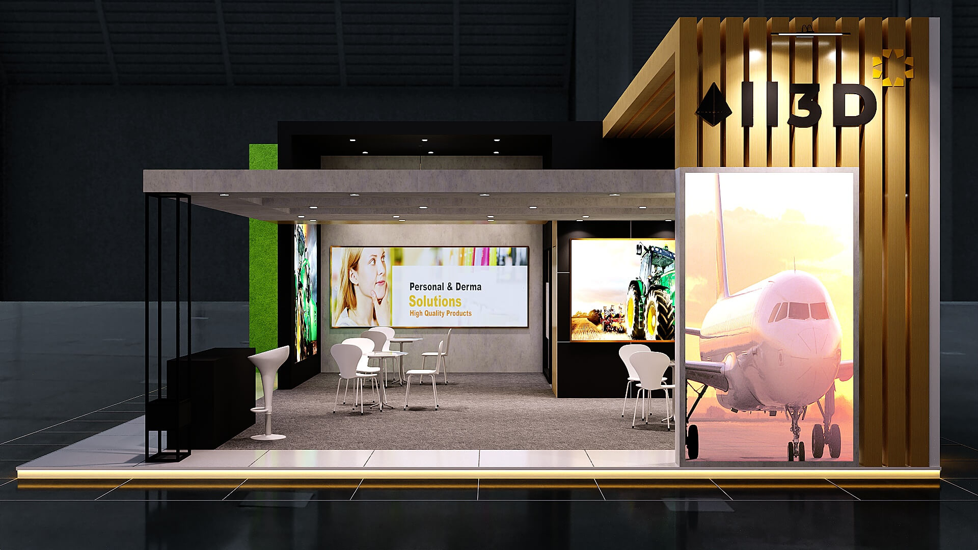 Exhibition Stand 2 Side Open 10X8 - 3D Model by vivekt478