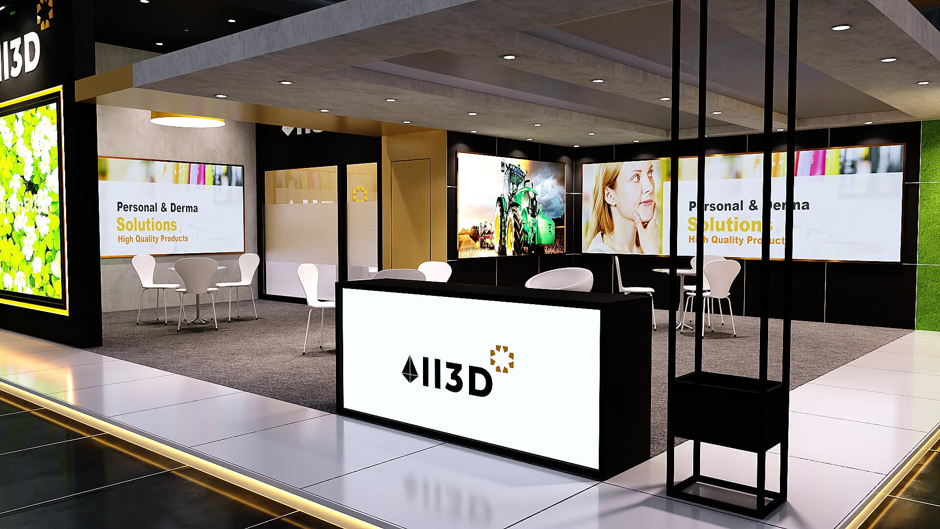 Exhibition Stand 2 Side Open 10X8 - 3D Model by vivekt478