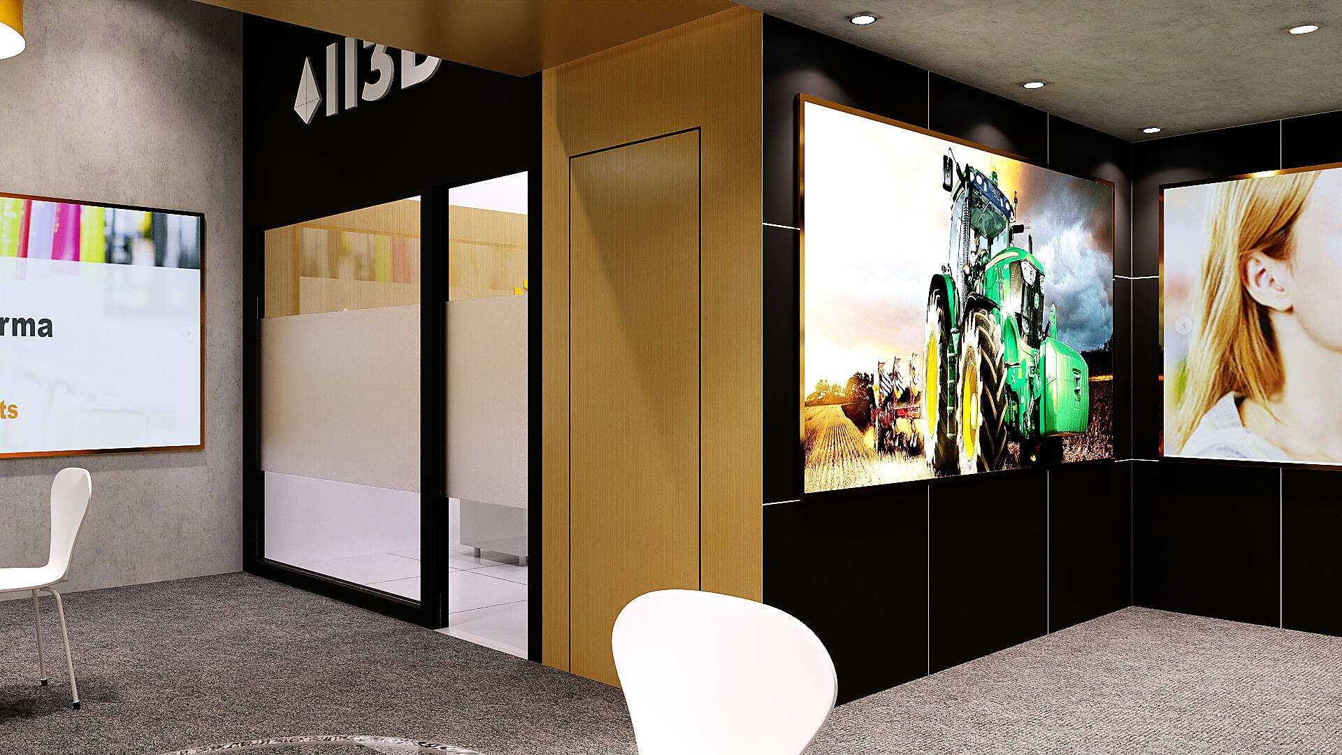 Exhibition Stand 2 Side Open 10X8 - 3D Model by vivekt478