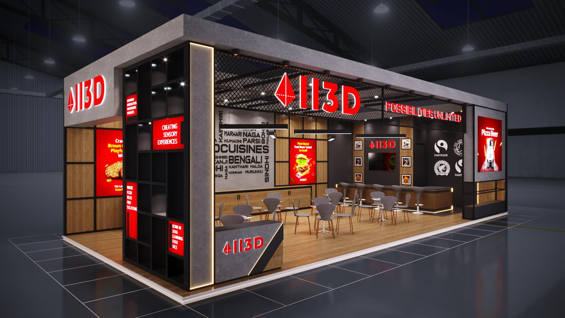Exhibition Stand 2 Side Open 13X6 - 3D Model by vivekt478