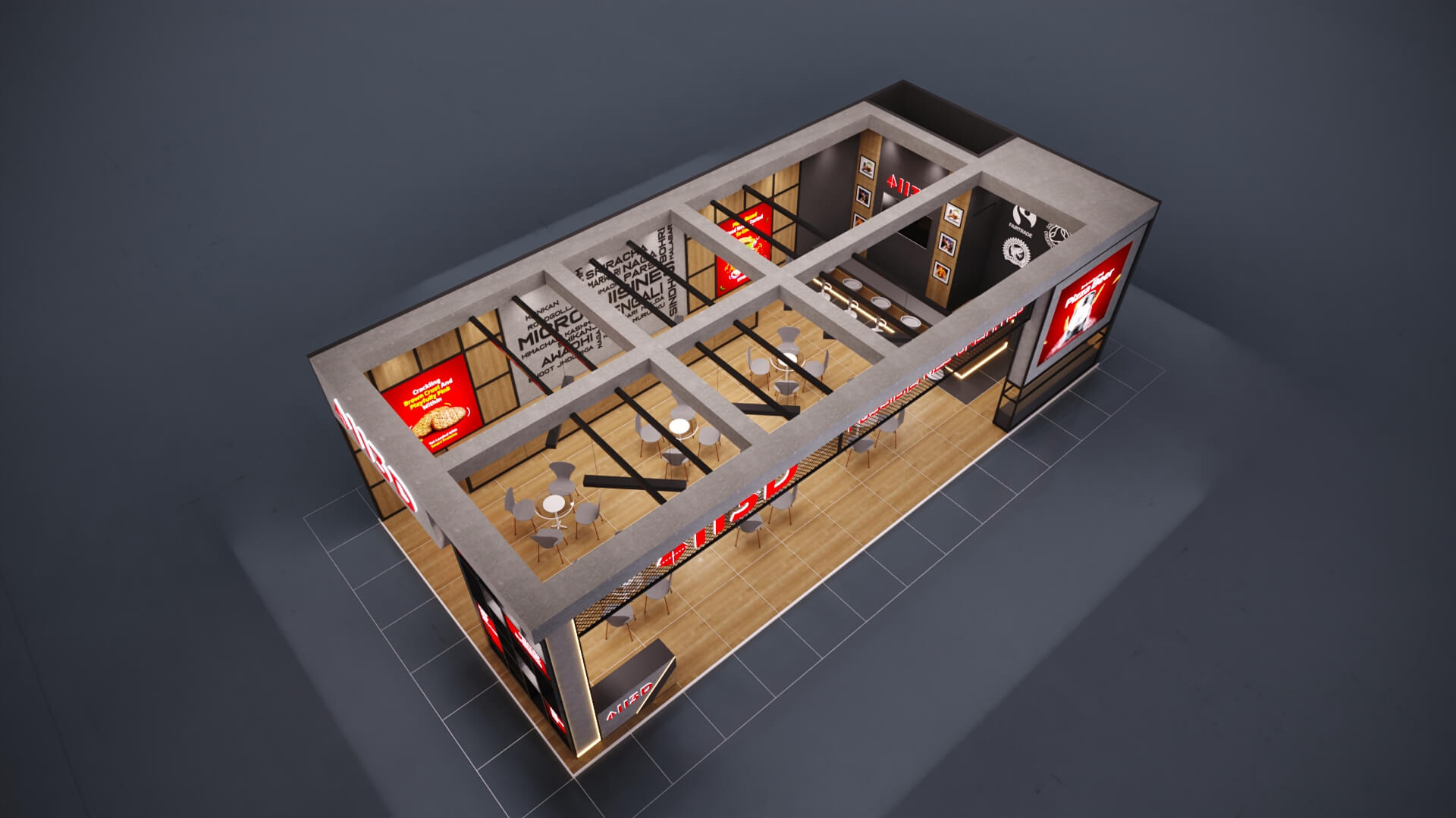 Exhibition Stand 2 Side Open 13X6 - 3D Model by vivekt478