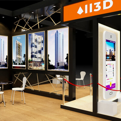 Exhibition Stand Three Side Open 7X7 - 3D Model by vivekt478