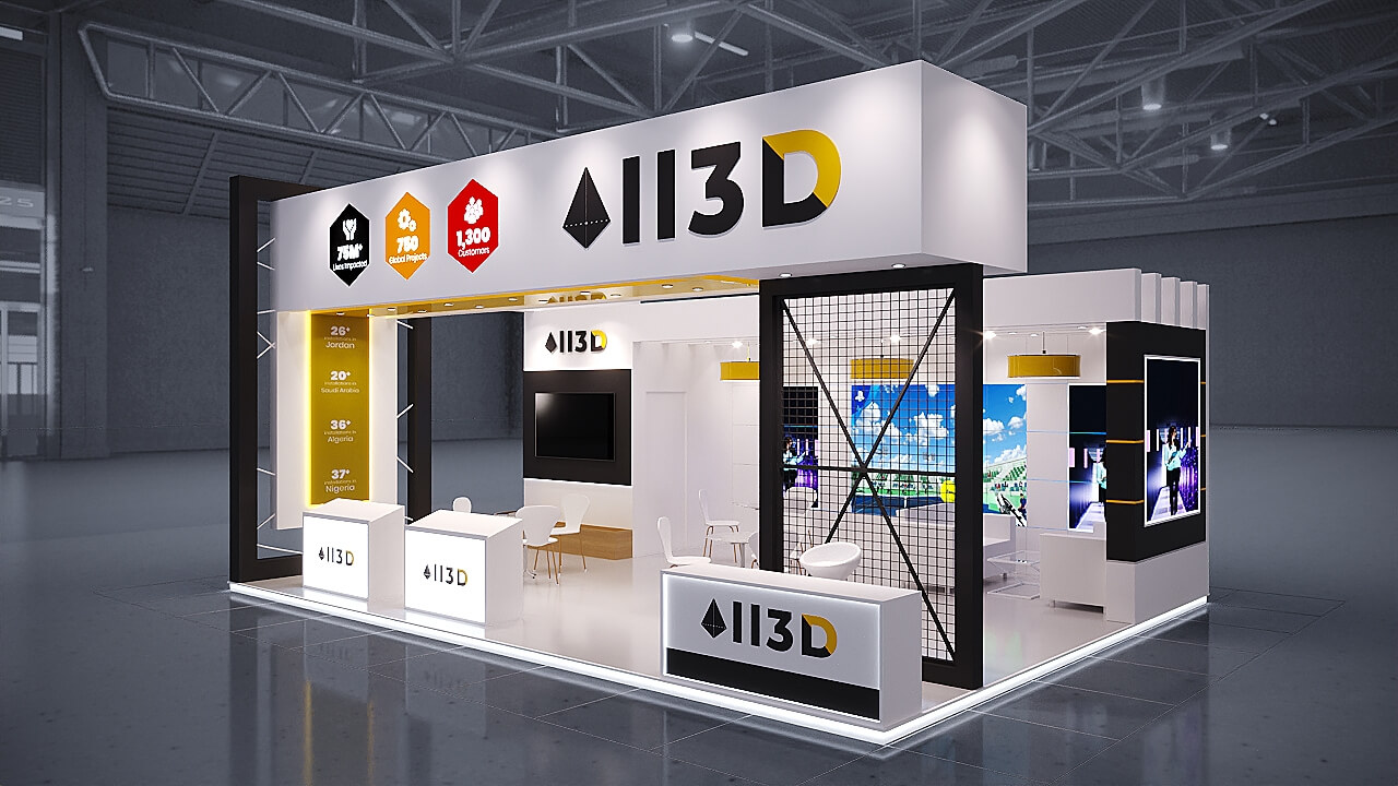 Exhibition Stand 3 Side Open 8X6 - 3D Model by vivekt478