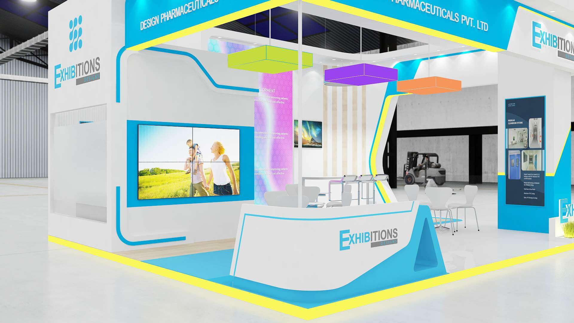 Exhibition Stand 3 Side Open - 3D Model by vivekt478