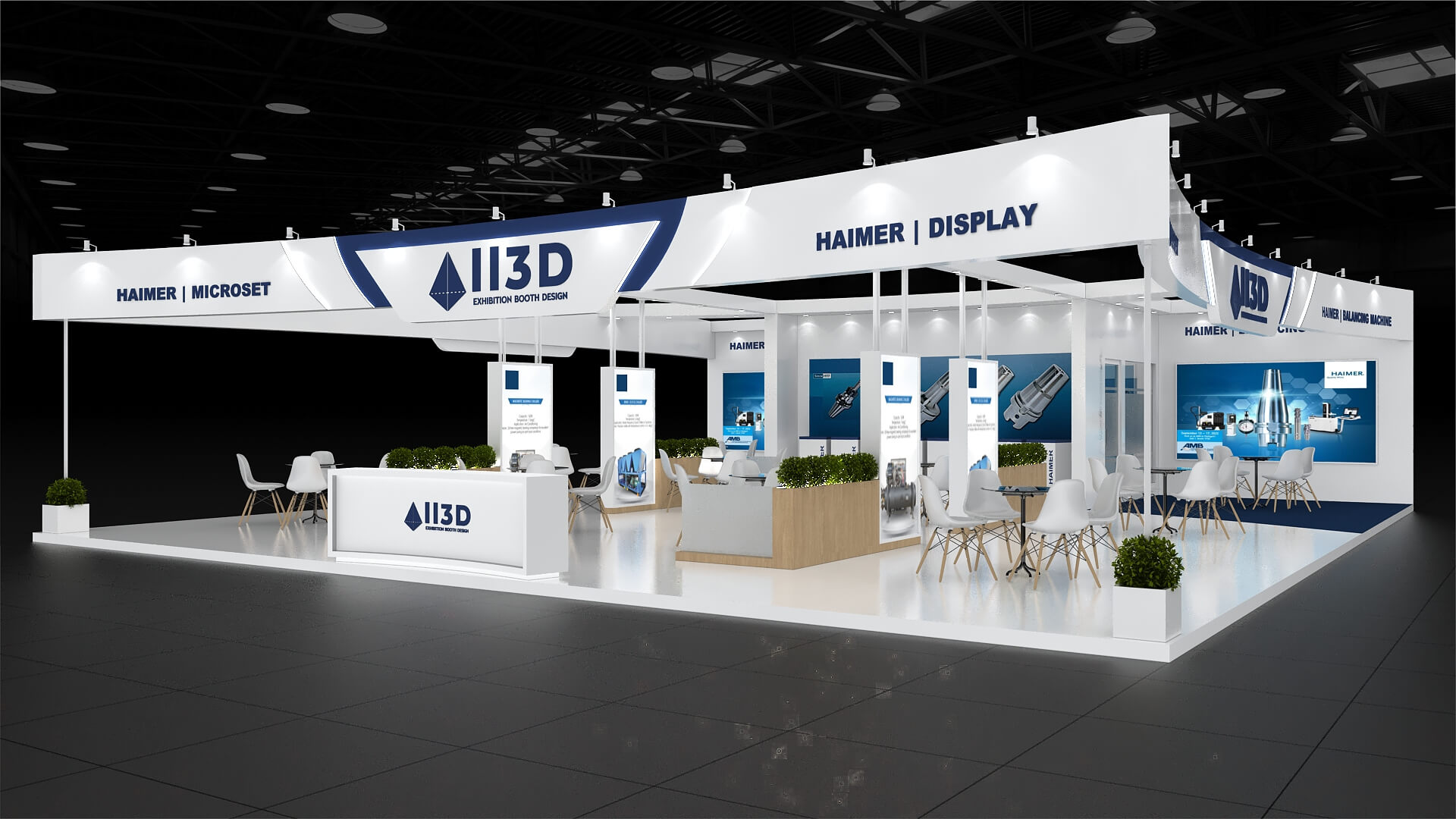 Exhibition Stand Stall Three Side Open 12X13 - 3D Model by vivekt478