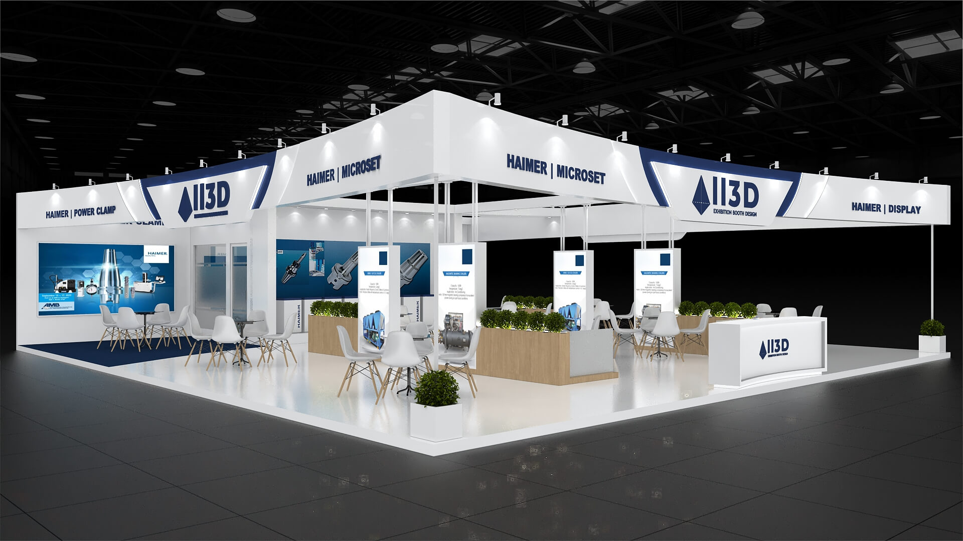 Exhibition Stand Stall Three Side Open 12X13 - 3D Model by vivekt478