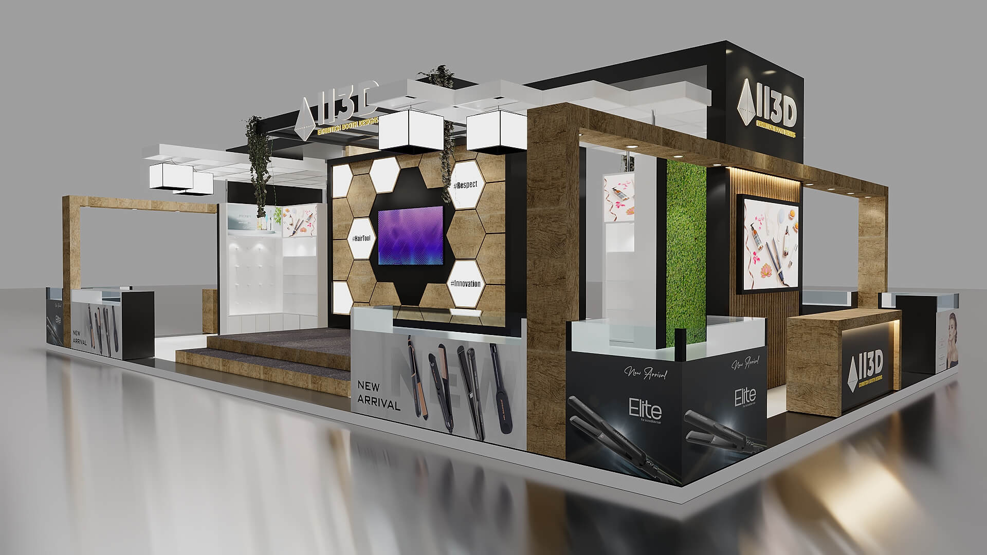 Exhibition Stand Stall Four Side Open 12X7 - 3D Model by vivekt478