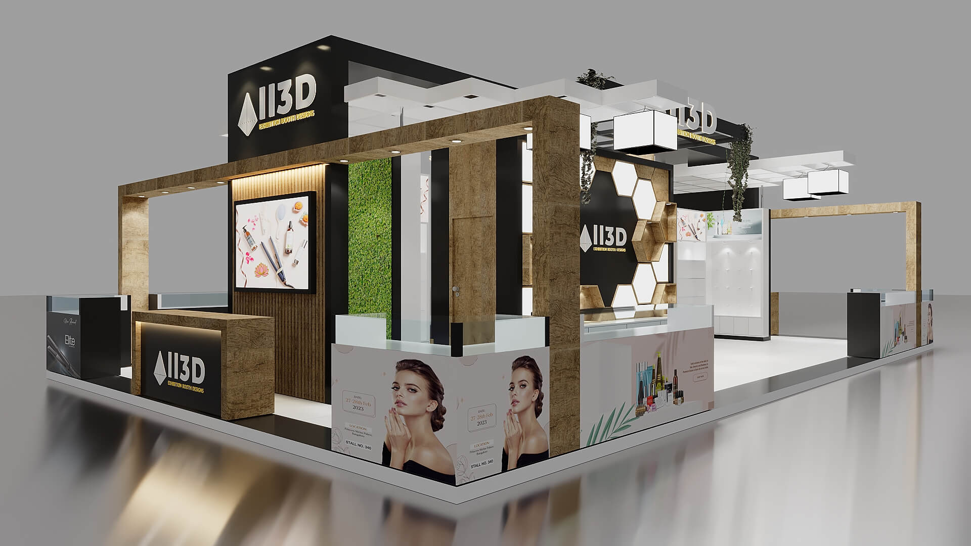Exhibition Stand Stall Four Side Open 12X7 - 3D Model by vivekt478
