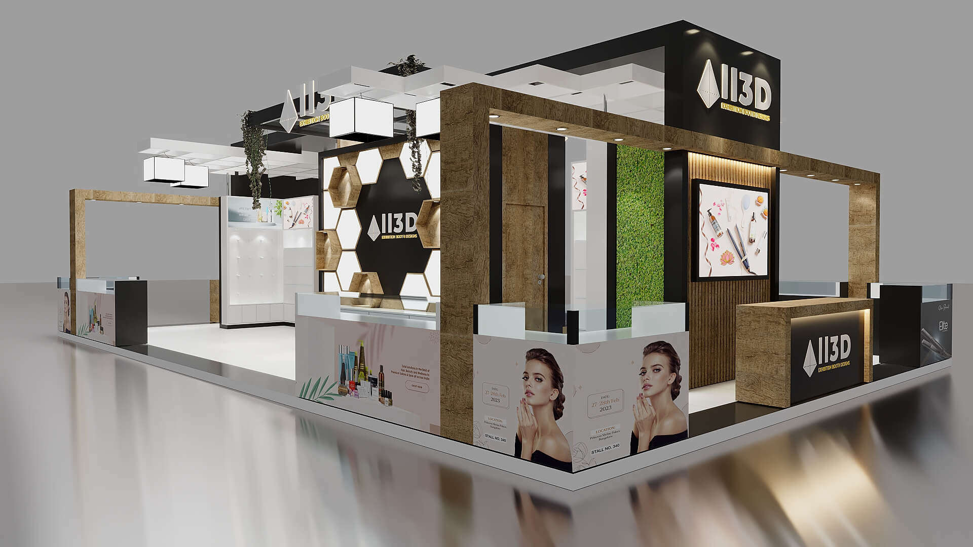 Exhibition Stand Stall Four Side Open 12X7 - 3D Model by vivekt478