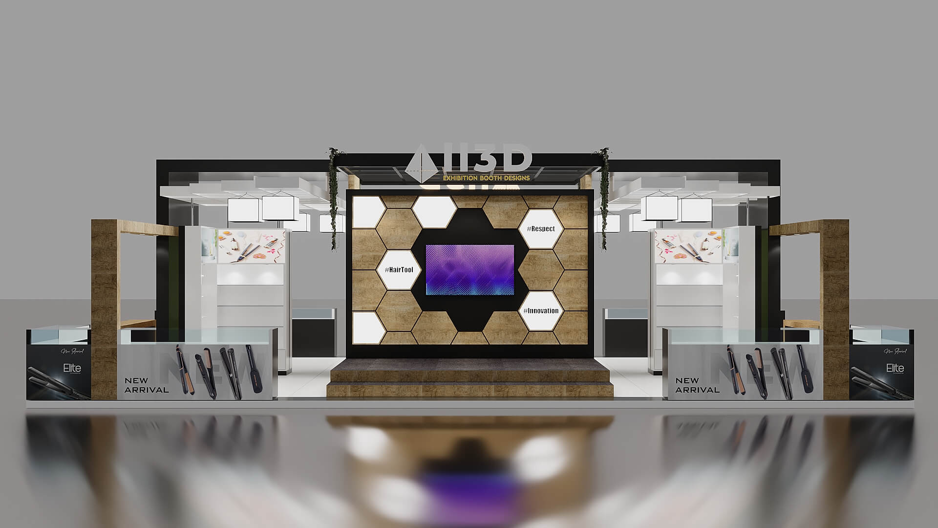 Exhibition Stand Stall Four Side Open 12X7 - 3D Model by vivekt478