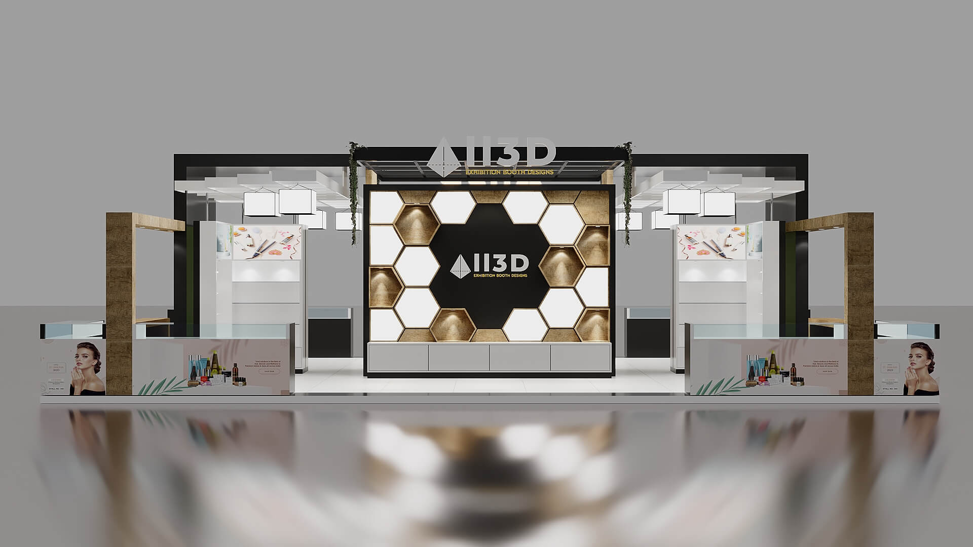 Exhibition Stand Stall Four Side Open 12X7 - 3D Model by vivekt478