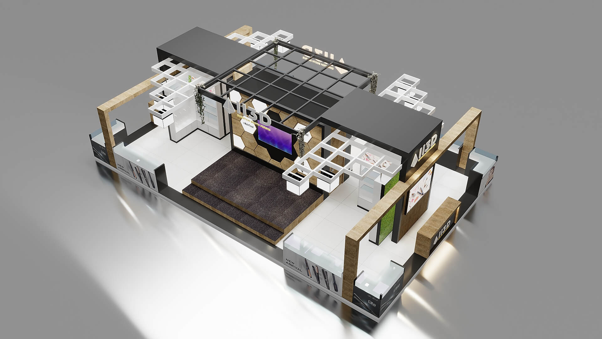 Exhibition Stand Stall Four Side Open 12X7 - 3D Model by vivekt478