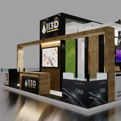 Exhibition Stand Stall Four Side Open 12X7 - 3D Model by vivekt478