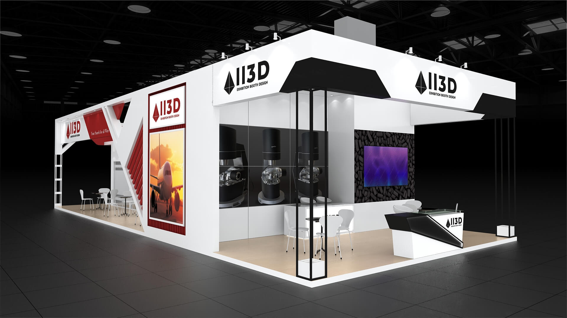 Exhibition Stand Stall Four Side Open 17X6 - 3D Model by vivekt478