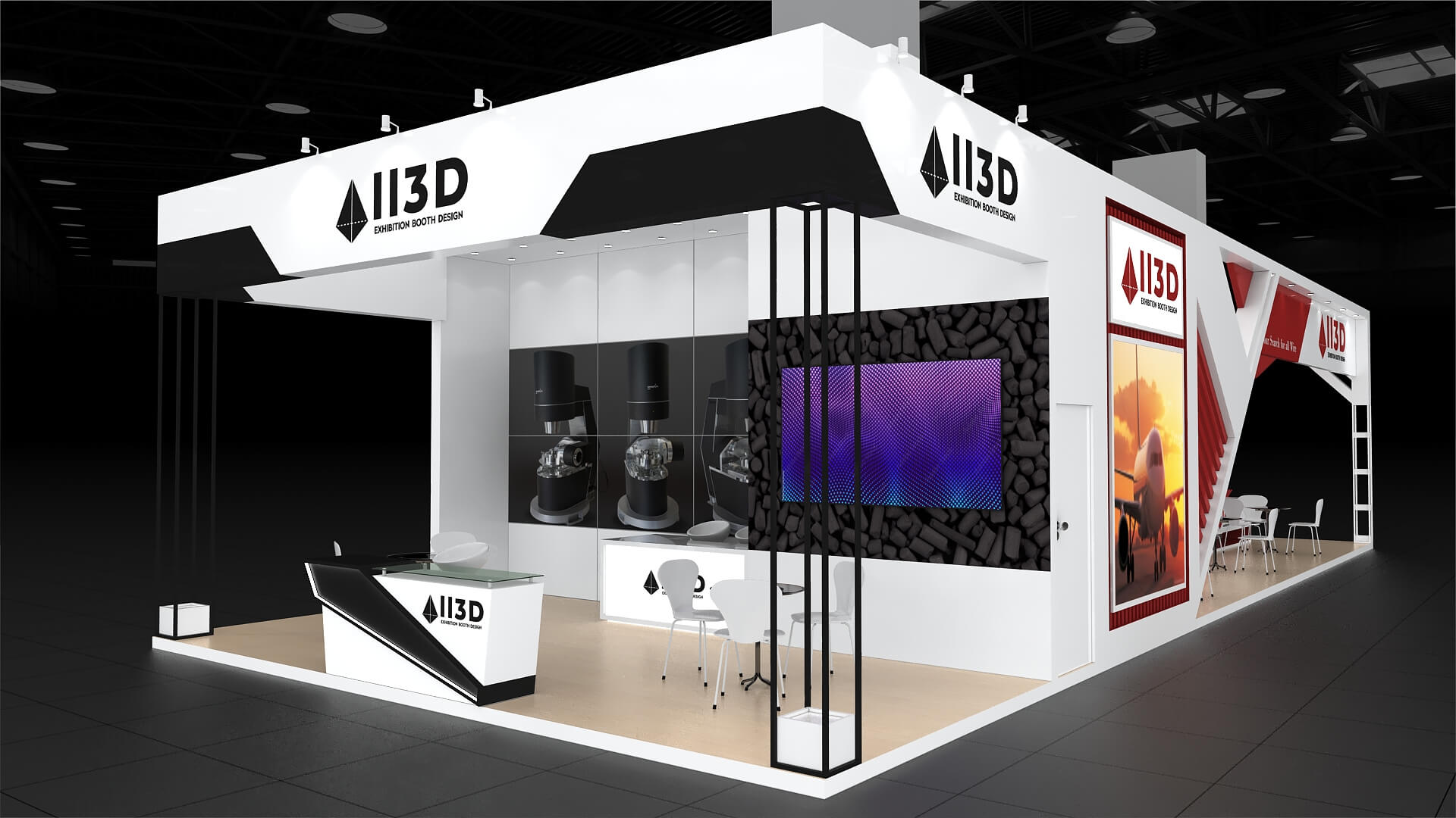 Exhibition Stand Stall Four Side Open 17X6 - 3D Model by vivekt478
