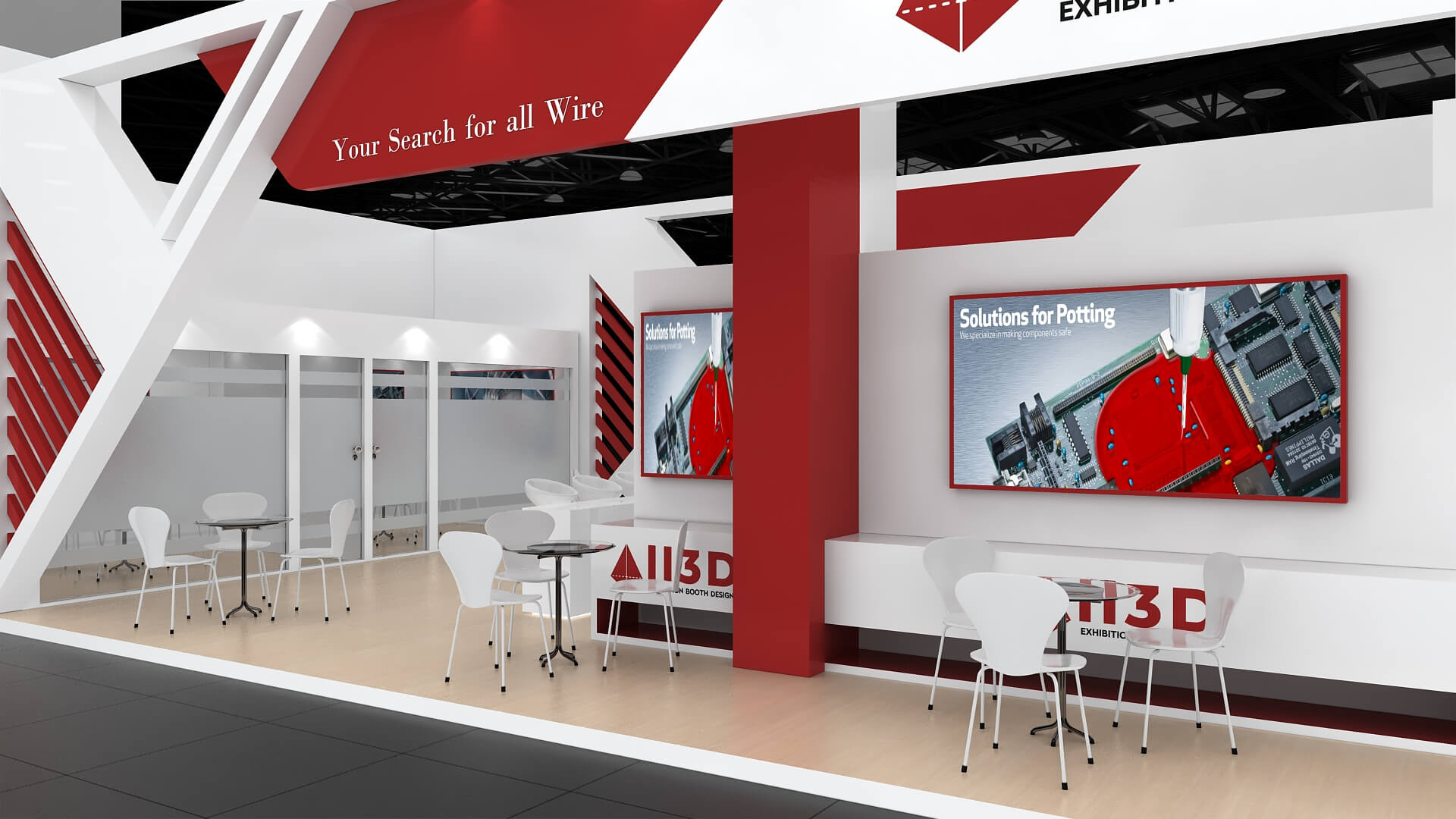 Exhibition Stand Stall Four Side Open 17X6 - 3D Model by vivekt478