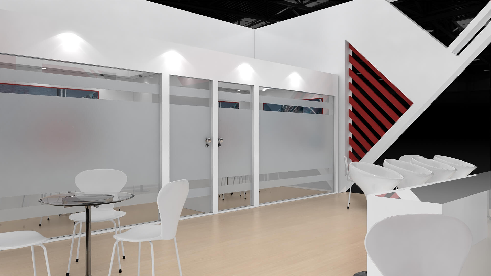 Exhibition Stand Stall Four Side Open 17X6 - 3D Model by vivekt478