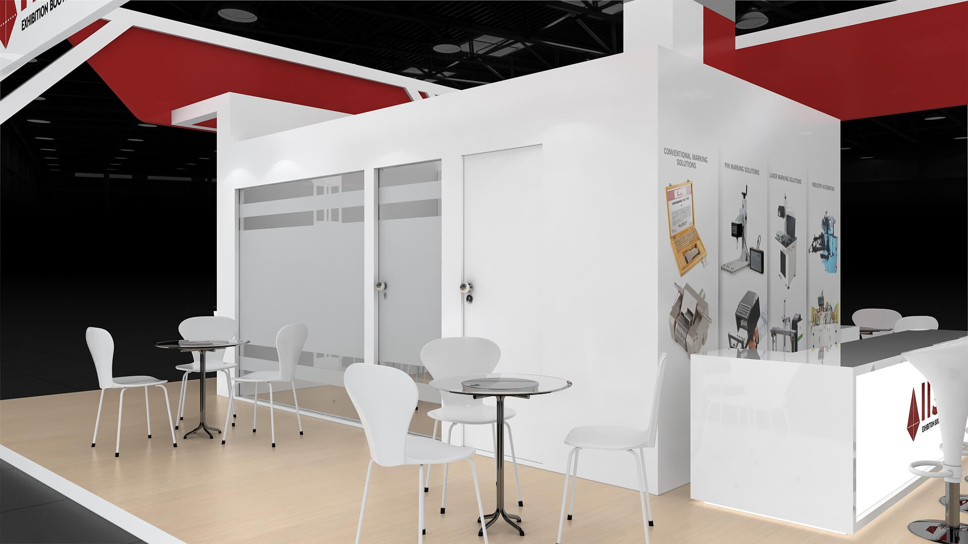 Exhibition Stand Stall Four Side Open 17X6 - 3D Model by vivekt478