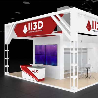 Exhibition Stand Stall Four Side Open 17X6 - 3D Model by vivekt478