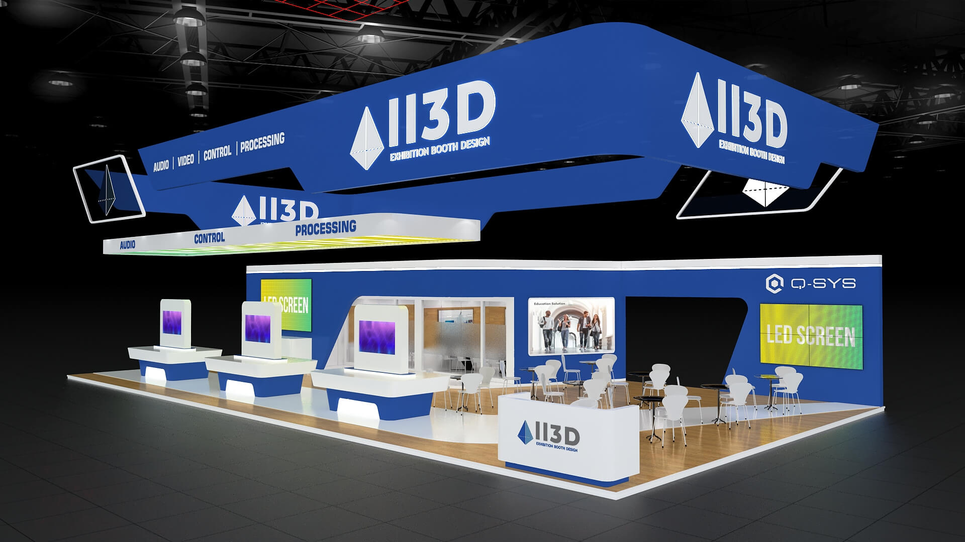 Exhibition Stand Stall Four Side Open 19X10 - 3D Model by vivekt478