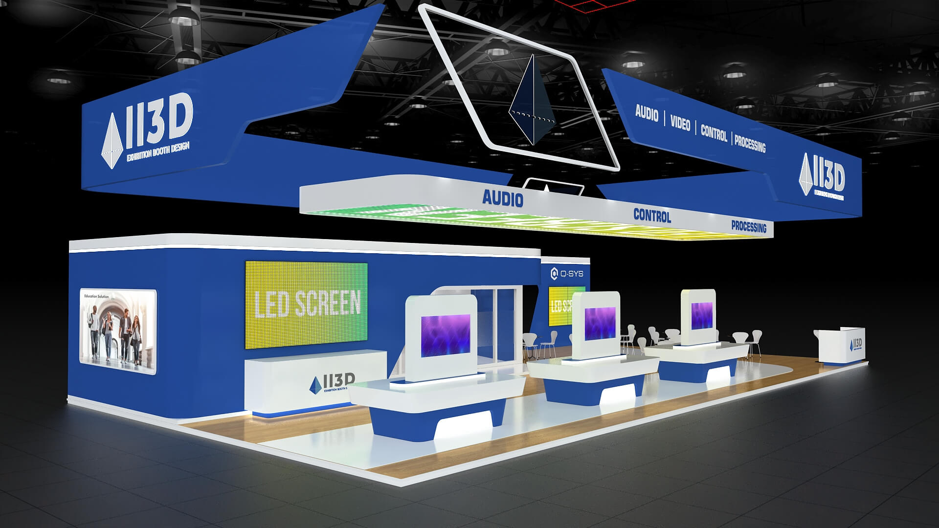 Exhibition Stand Stall Four Side Open 19X10 - 3D Model by vivekt478