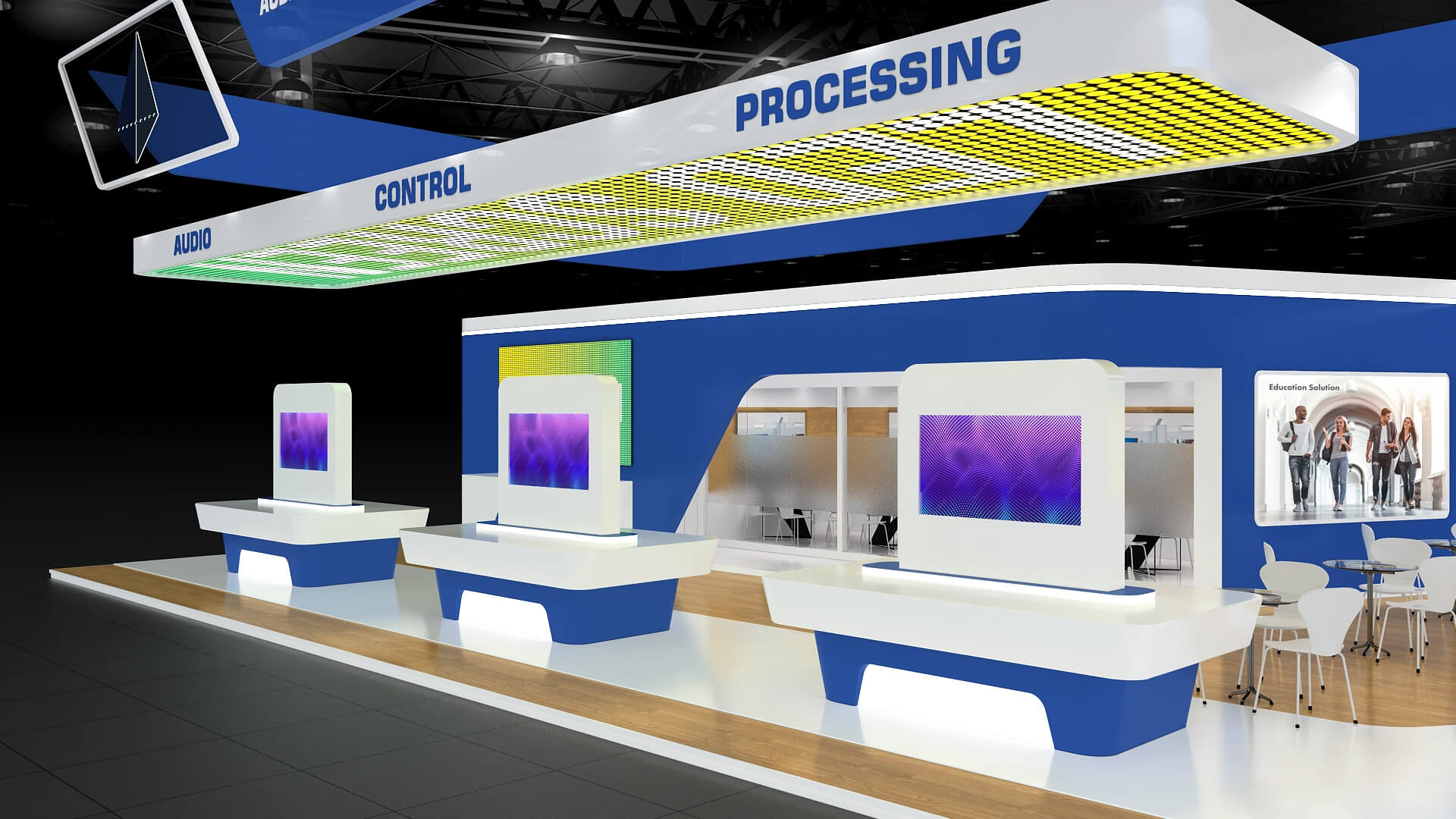 Exhibition Stand Stall Four Side Open 19X10 - 3D Model by vivekt478