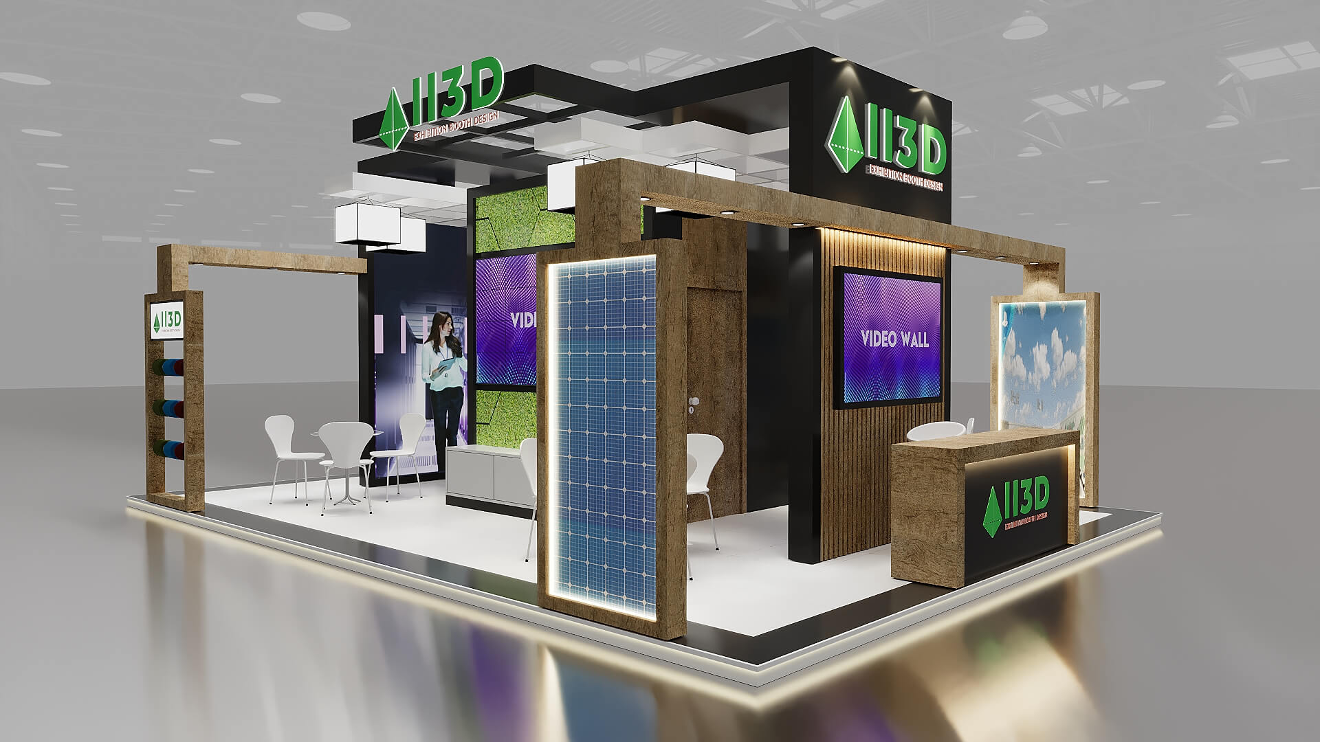 Exhibition Stand Stall Four Side Open 8X9 - 3D Model by vivekt478