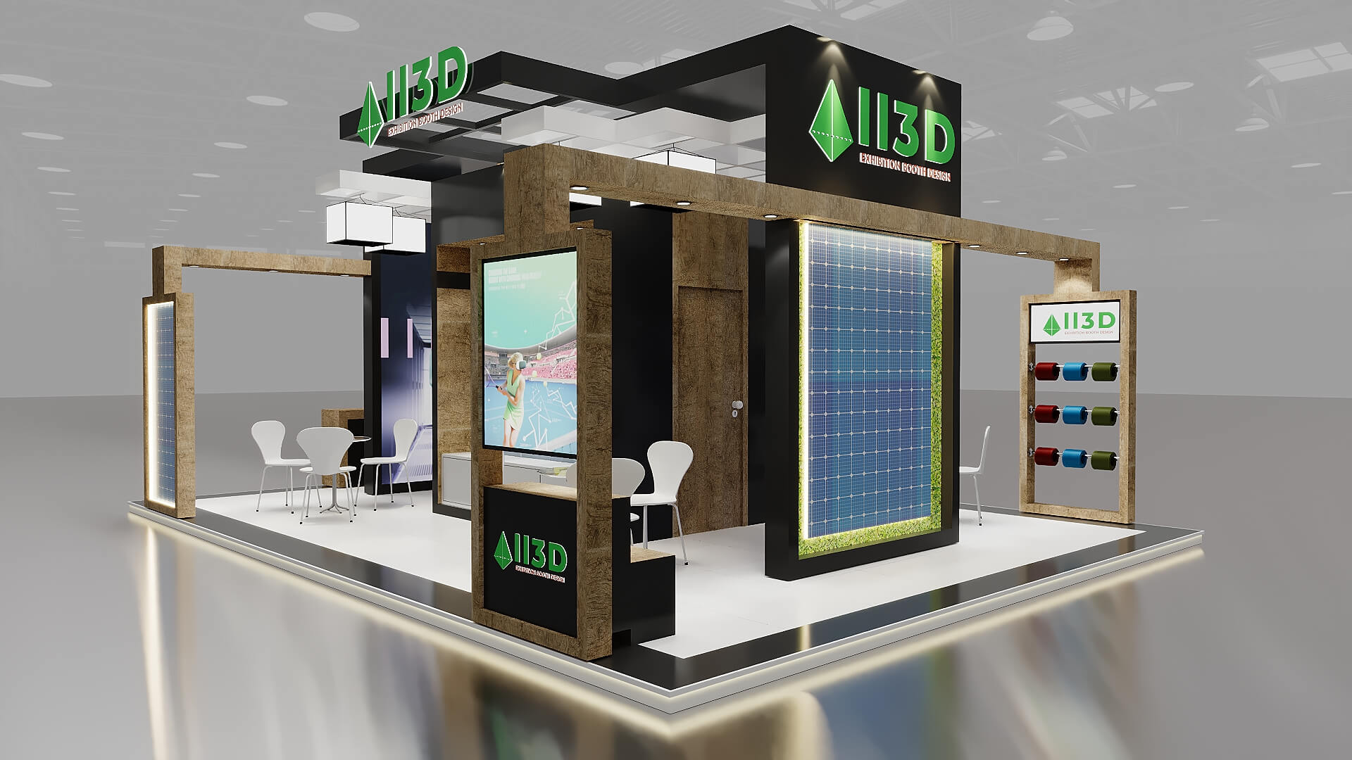 Exhibition Stand Stall Four Side Open 8X9 - 3D Model by vivekt478