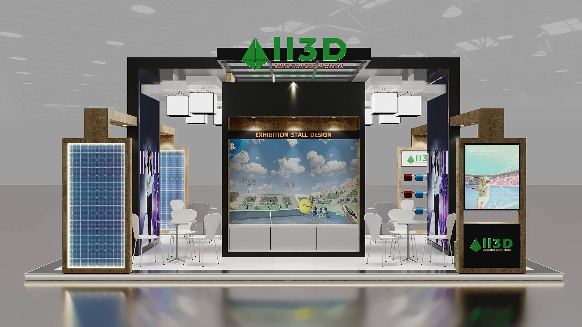 Exhibition Stand Stall Four Side Open 8X9 - 3D Model by vivekt478