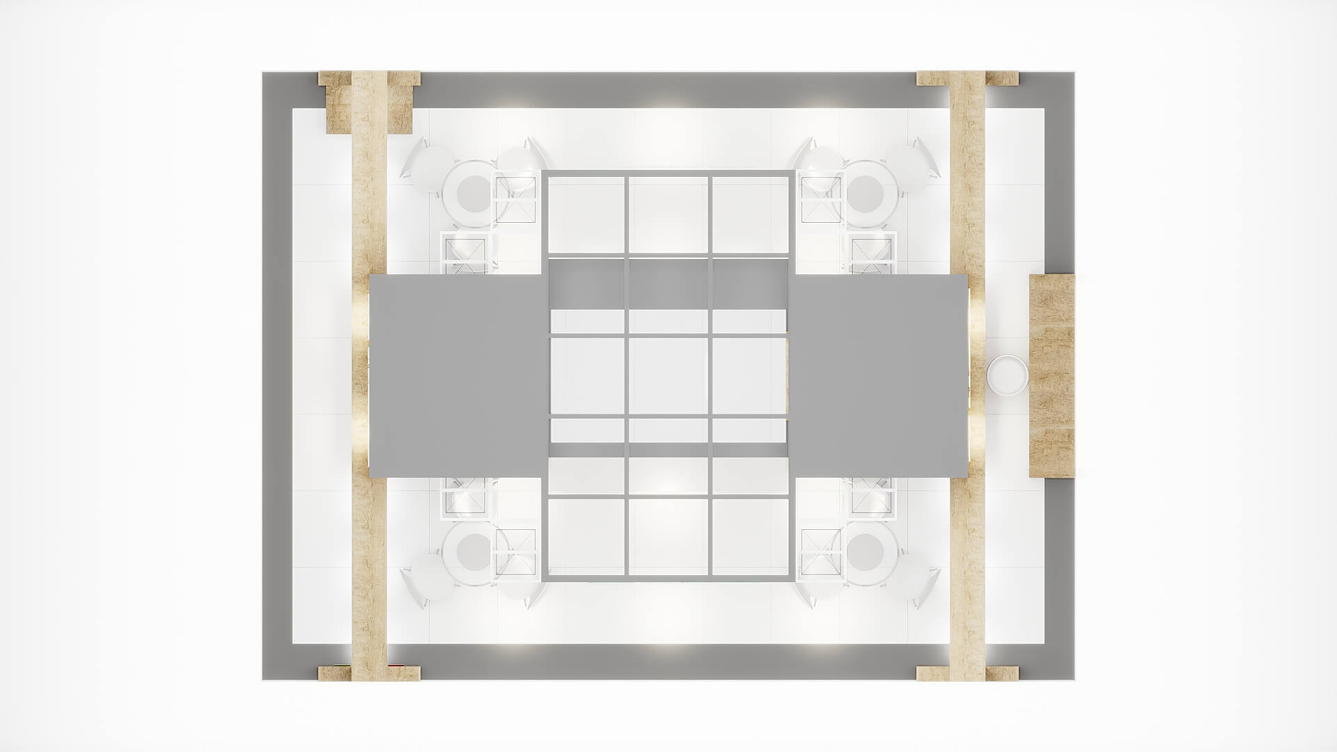 Exhibition Stand Stall Four Side Open 8X9 - 3D Model by vivekt478