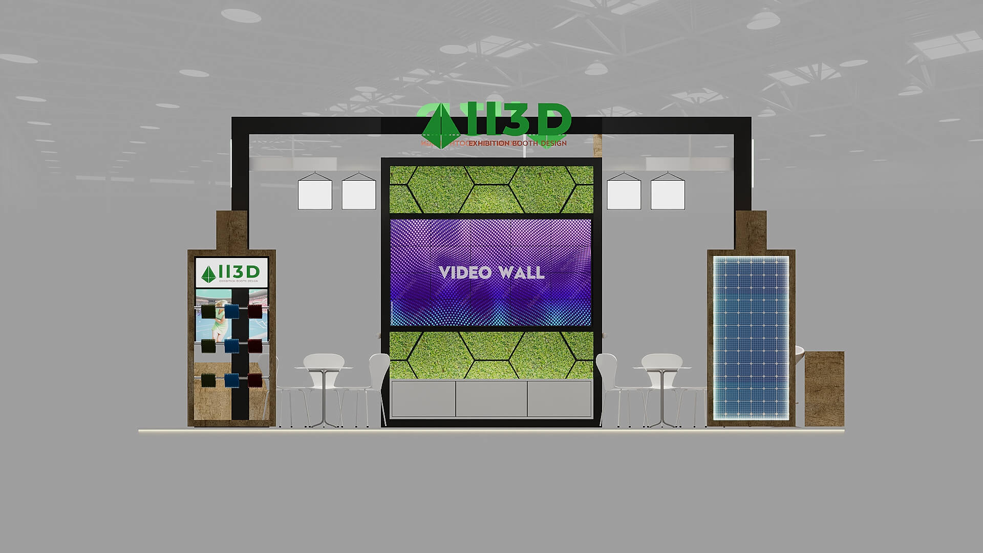 Exhibition Stand Stall Four Side Open 8X9 - 3D Model by vivekt478